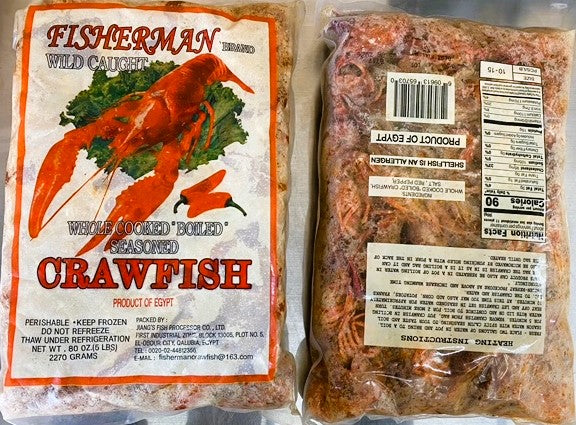 Cooked Crawfish seasoned - All size . Packed 2/5# , Wild , Product of ...
